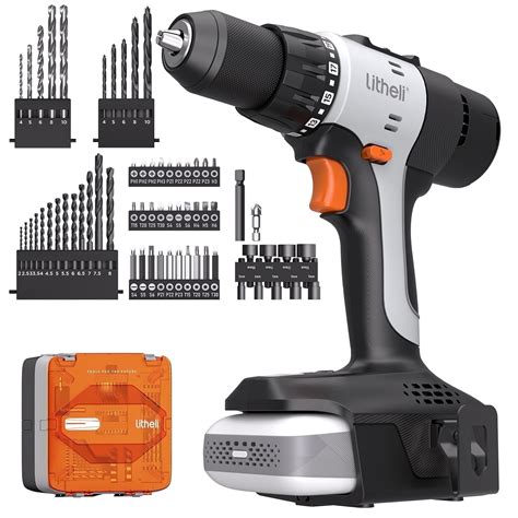 Litheli 20v Cordless 12 Drill Driver Kit Includes An Electric Power