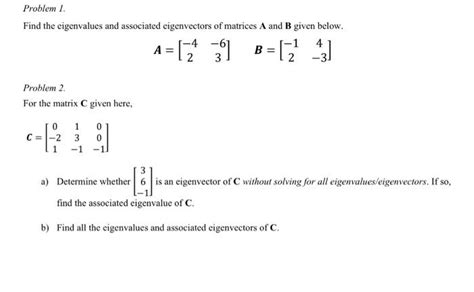 solved problem 1 find the eigenvalues and associated