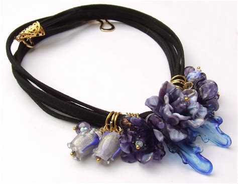 Lampwork Rose Necklace Romantic Style Vintage Floral Etsy