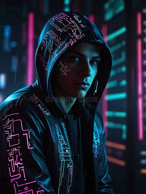 The Cyberpunk Hacker Character Concept Features A Mysterious Figure