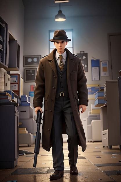 Premium Photo Dapper Detective Cartoon Character Engaging 3d Animation