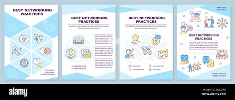 Best Networking Practices Blue Brochure Template Stock Vector Image Art Alamy