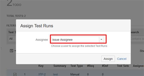Xray 2580 Problem When Assigning A Test Run To Issue Assignee Xblend Issue Tracker