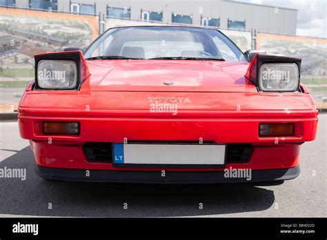 Vilnius Lithuania 31 05 2025 Vintage Red Toyota Mr2 With Pop Up