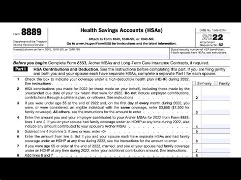 IRS Form 8889 Instructions A Guide To Health Savings Accounts