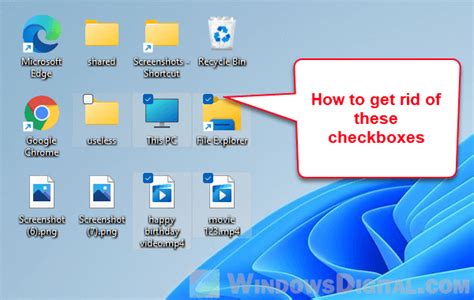 Remove Checkboxes From Icons In Windows