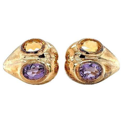 Unique 14k Yellow Gold Diamond Earrings For Sale At 1stdibs