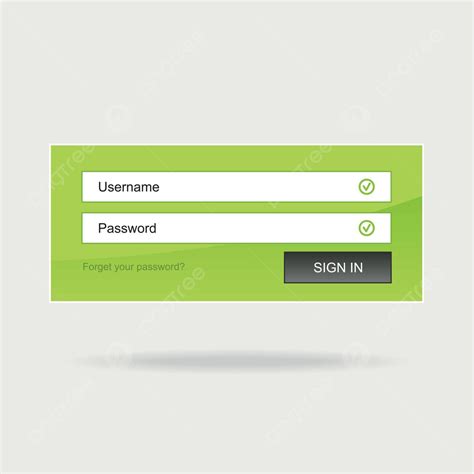 Vector Login Form Password Personal Navigation Vector Password