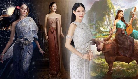 เก็บตกชุดนางสงกรานต์ 4 ลุค 4 สไตล์ สวยงดงามแบบแม่หญิงไทยสไตล์ วนัช กูตูร์ Sootinclaimon Com