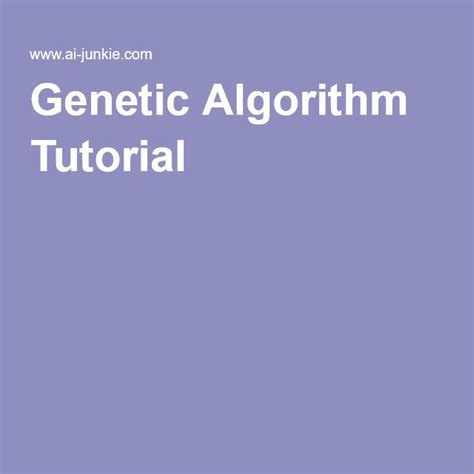 Best 13 Genetic Algorithm Tutorial Artofit
