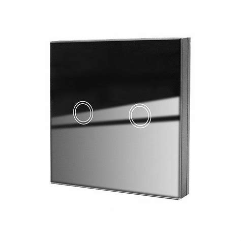 Χωνευτός Διακόπτης Τοίχου Wi Fi για Έλεγχο Φωτισμού με Πλαίσιο και Δύο Πλήκτρα Αφής Μαύρος 3346