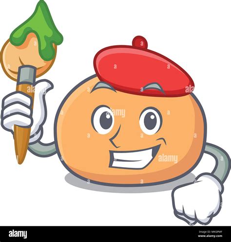 Artist Mochi Character Cartoon Style Vector Illustration Stock Vector Image And Art Alamy