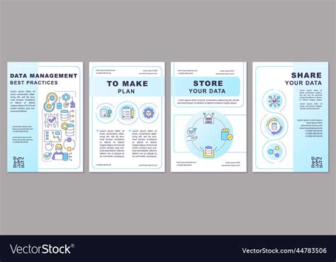 Data Governance Best Practices Blue Brochure Vector Image