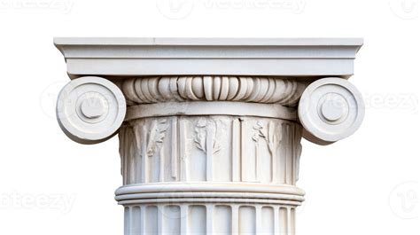 Classical Ionic Column Capital With Volutes Ornate Detail Cut Out