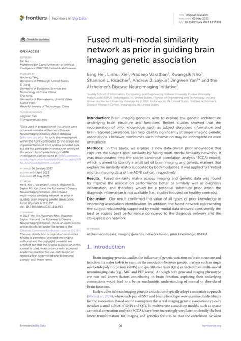 Pdf Fused Multi Modal Similarity Network As Prior In Guiding Brain