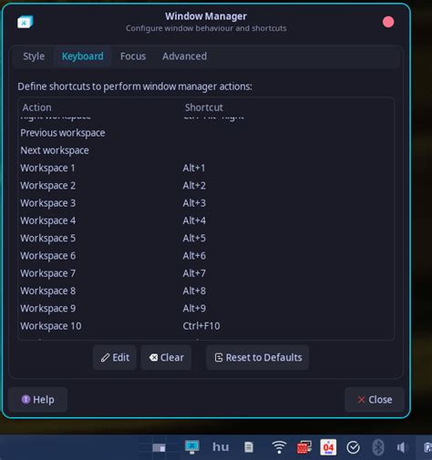 Windows Key Plus Numeric Keys For Jumping To Specif Windows XFCE EndeavourOS