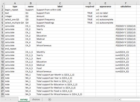 Calculate The Sum For Different Items Within A Repeat Group Question Form Building