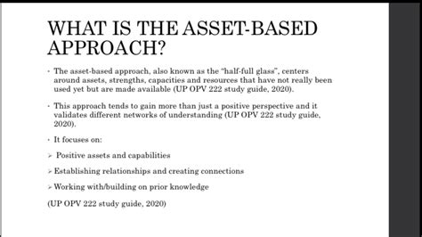 The Asset Based Approach Youtube
