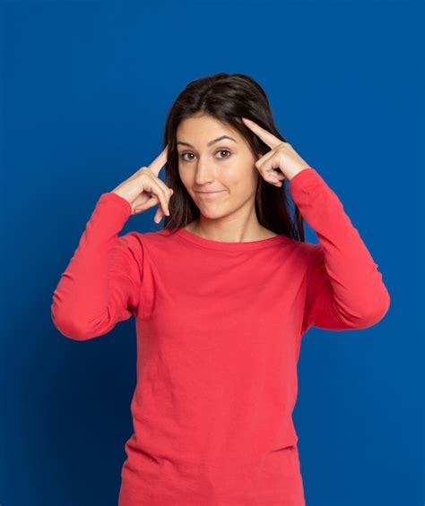 Premium Photo Attractive Brunette Girl In Studio