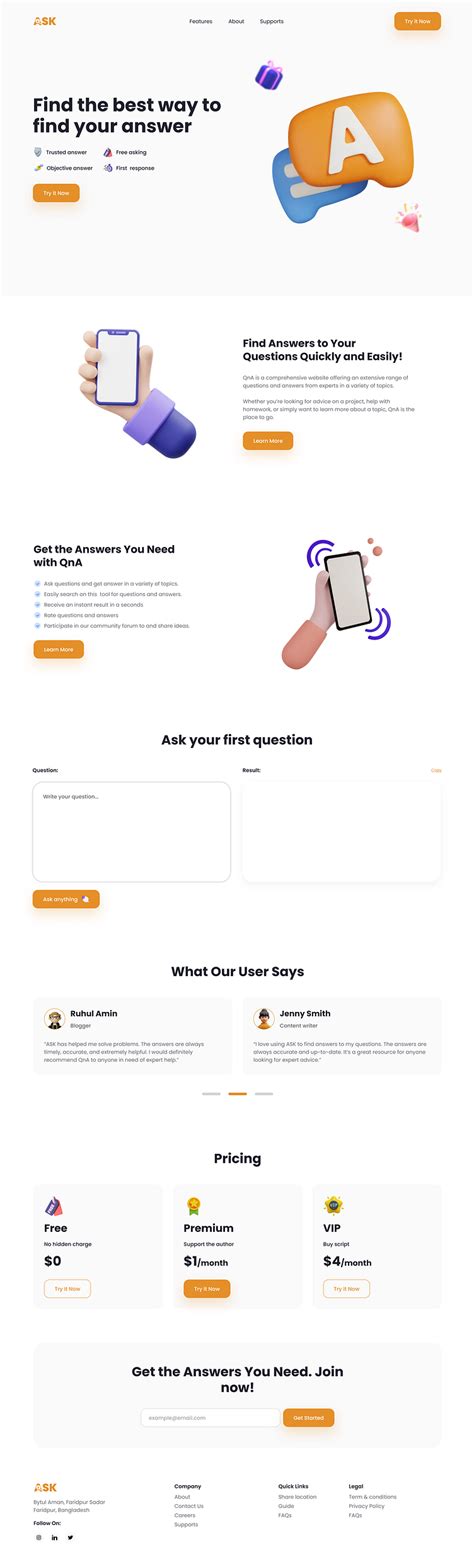ask ask anything ai question solver tool by rehan raihan on dribbble
