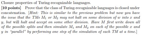 Closure Properties Of Turing Recognizable Languages