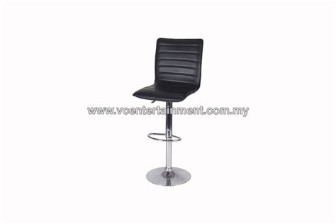Leather Bar Stool Black Vc Entertainment