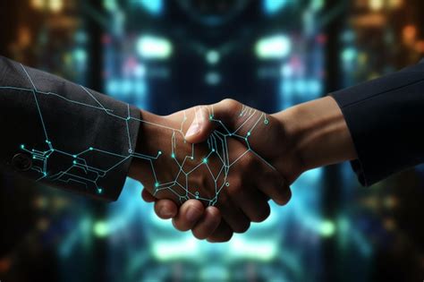 Premium Photo Successful Partnership Between Technology Generative Ai