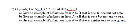 Solved 2 3 Points For A 1 3 5 7 9 And B Aa Bac D A Chegg Com