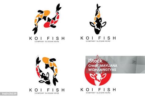 잉어 물고기 로고 디자인 장식 물고기 벡터 수족관 장식 일러스트 레이 션 브랜드 제품 강에 대한 스톡 벡터 아트 및 기타 이미지 강 금붕어 낚시 Istock