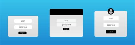 Multiple Login Interface Designs With User Input And Password Fields