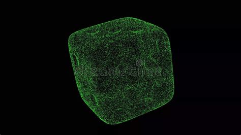 3d Dice On Black Bg Object Dissolved Green Flickering Particles Business Advertising Backdrop