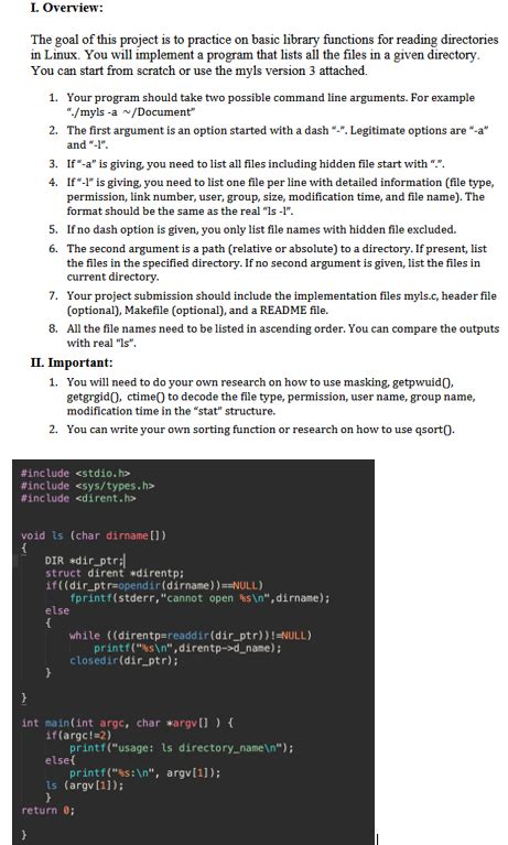 This Is A Linux Based Homework Problem And Implements