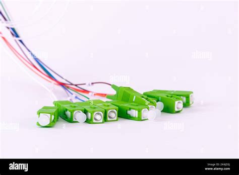 Fiber Optic Single Mode Patch Cord With Connectors Sc Stock Photo Alamy