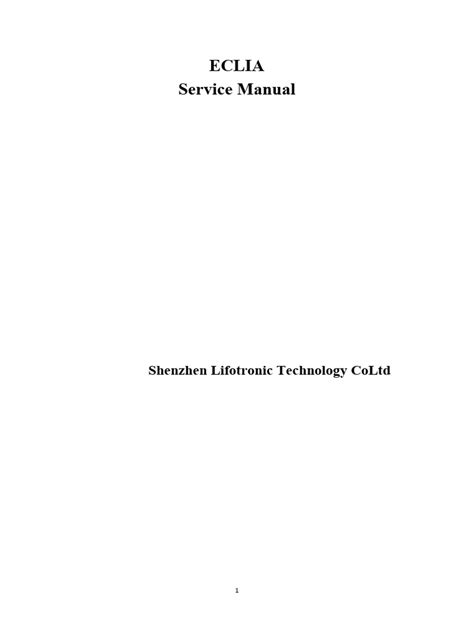 Eclia Service Manual Pdf Immunoassay Electric Motor