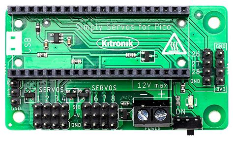 Simply Servos Board For Raspberry Pi Pico Kitronik Cpc