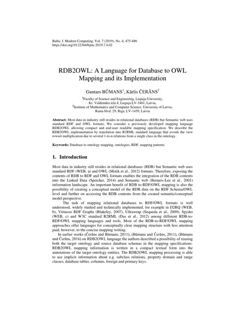 Pdf Rdb2owl A Language For Database To Owl Mapping And Its