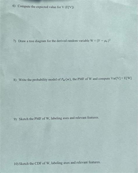 Solved The Discrete Random Variable V Has A Pmf Defined As