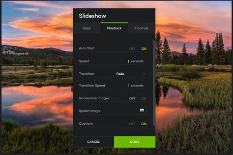 Customize The Slideshow Content Block Smugmug Support