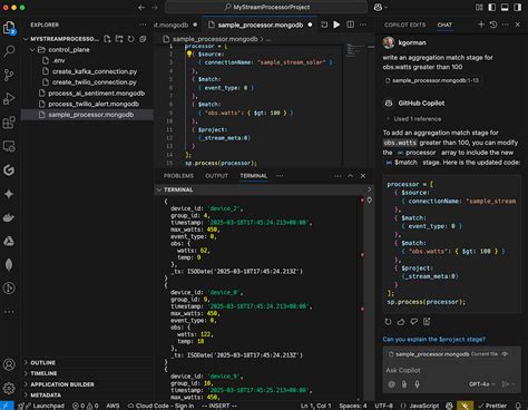 My Vs Code Workflow For Developing With Atlas Stream Processing By