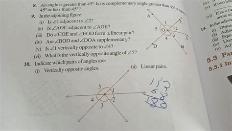 8 an angle is greater than 45∘ or less than 45∘ 9 in the adjoining fi