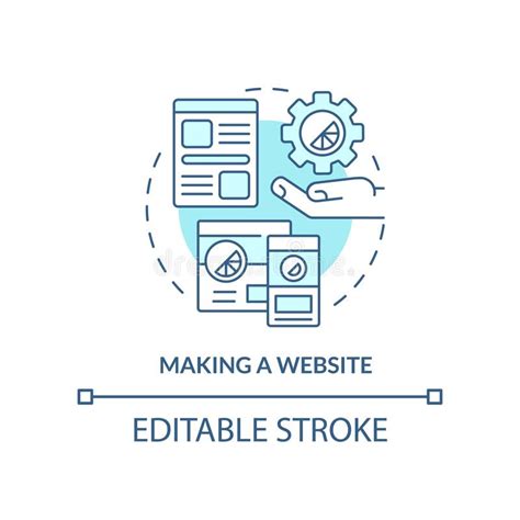 Making Website Turquoise Concept Icon Stock Vector Illustration Of Business Icon 250321868