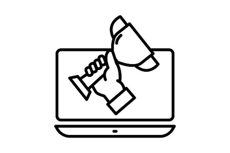 경쟁 승리 아이콘입니다 수상자 시상식 노트북에 컵 승자 성공 승리와 관련된 아이콘입니다 선 아이콘 스타일 디자인입니다 간단한 벡터 디자인 편집 가능 Championship에