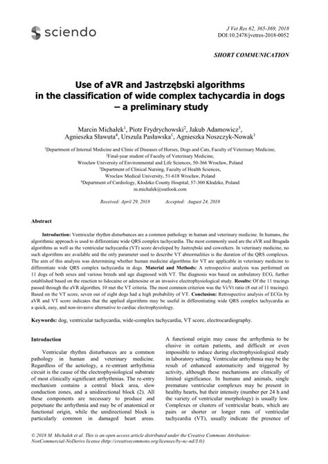Pdf Use Of Avr And Jastrzębski Algorithms In The Classification Of