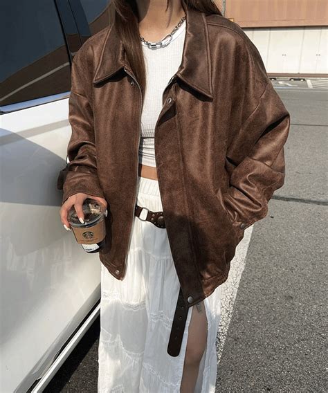 Unisex 3color Gt 빈티지 카라 레더 Jk 남녀공용 유니크 Y2k 유니섹스 오버핏 투웨이 밴딩 무지 레자 가죽 자켓 재킷 가죽자켓 레더자켓 스웨이드자켓