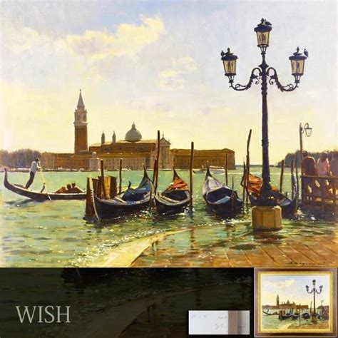 目立った傷や汚れなし 詳細真作WISH若山茂ベニス油彩 40号 大作 水の都名品 〇パリ在住画家 フランス芸術家協会会員