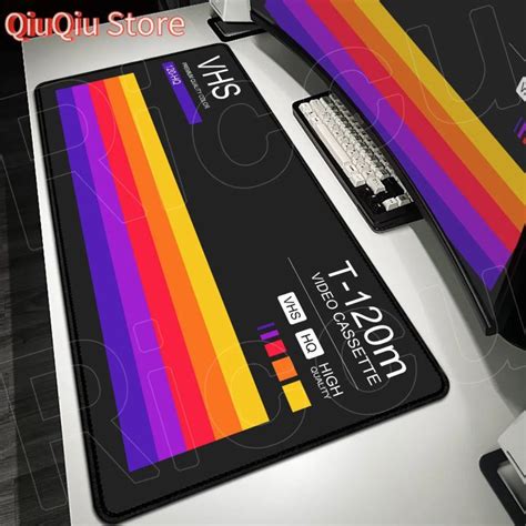 Retro Style Vhs Gaming Mousepad 120x60cm Oversized Keyboard Desk Mat