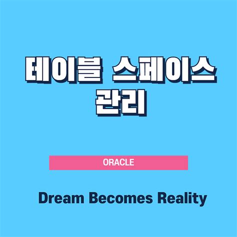 Oracle 테이블스페이스 관리