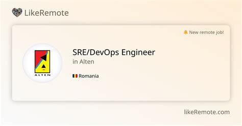 📩 sre devops engineer at 🏢 alten 📍remote job in 🇷🇴 romania r likeremote