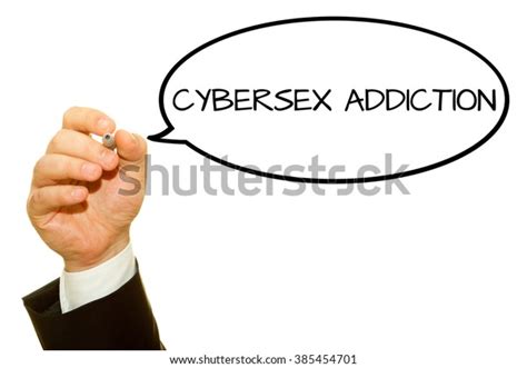 Businessman Hand Writing Cybersex Addiction Isolated Stock Photo Shutterstock