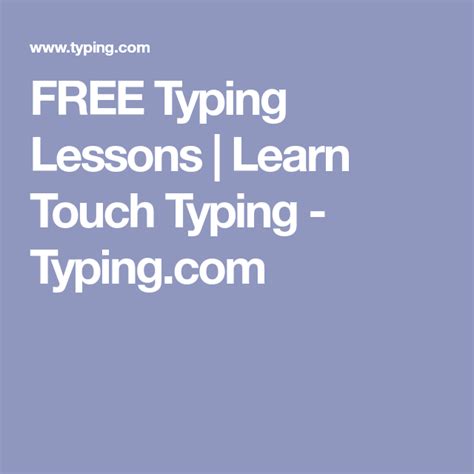 Free Typing Lessons Learn Touch Typing Typing Lessons Learn To Type Lessons